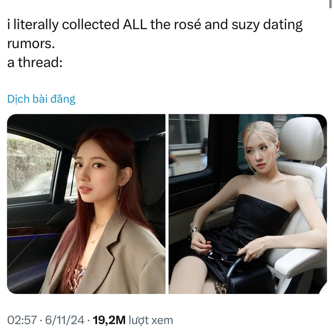 Người yêu cũ cãi nhau to với Rosé khi đi tour là Suzy?