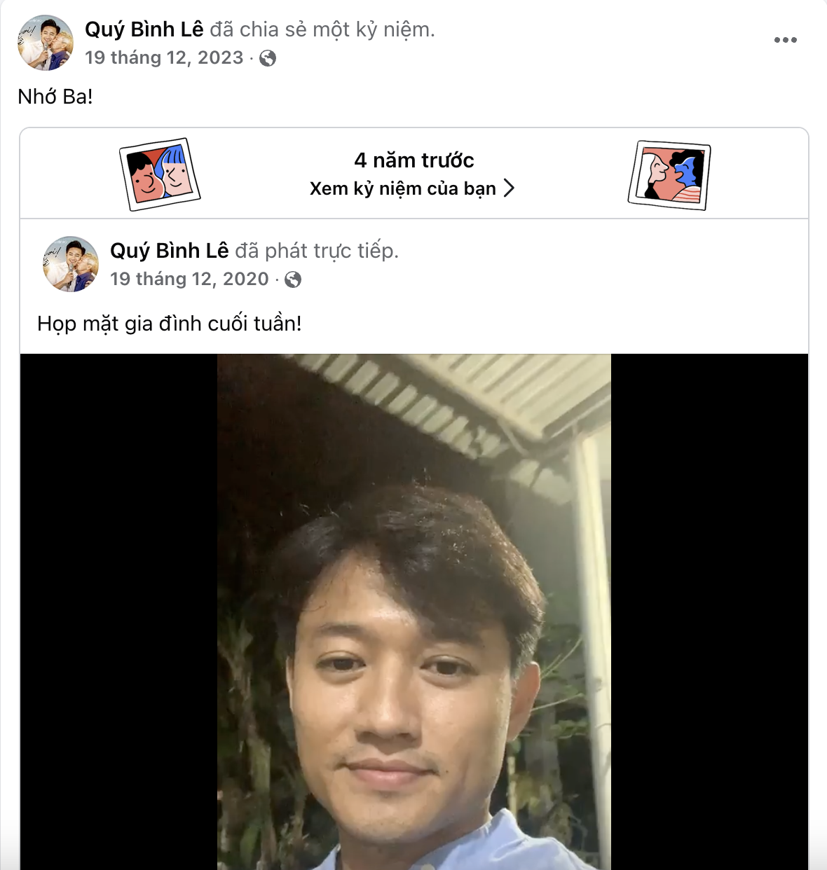 Bài đăng cuối cùng chỉ 2 từ gây nghẹn lòng của Quý Bình trước khi qua ...